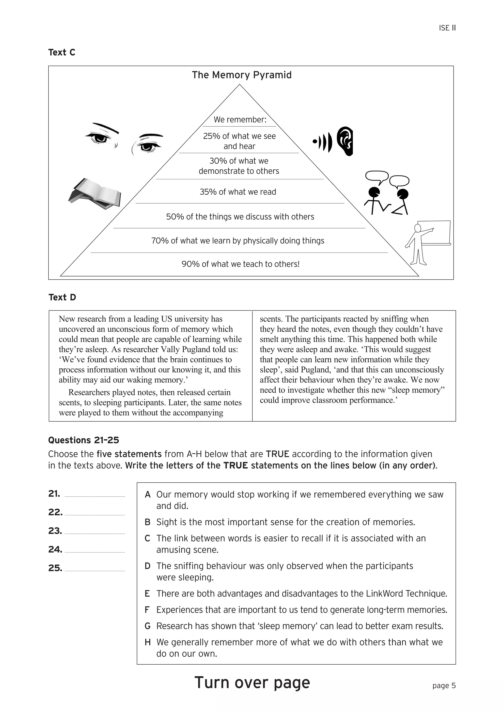 Trinity Integrated Skills in English II Sample Paper 2 (with answers) | PDF