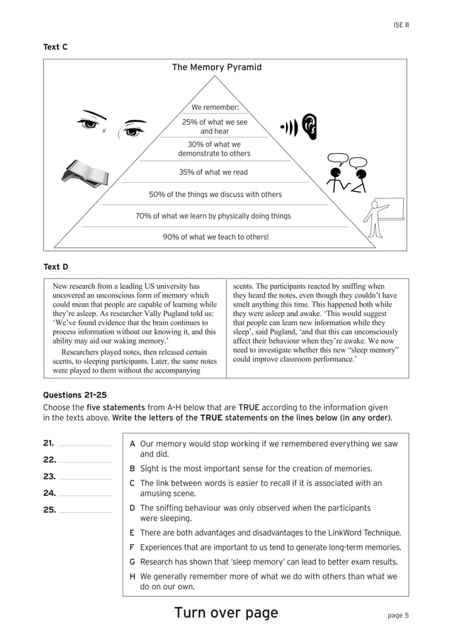 Trinity Integrated Skills in English II Sample Paper 2 (with answers) | PDF