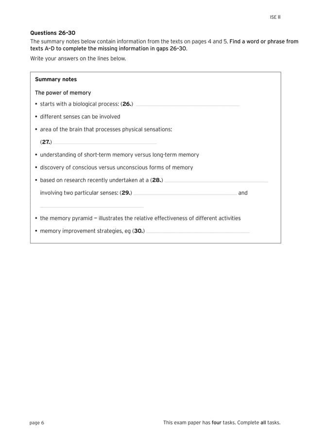 Trinity Integrated Skills in English II Sample Paper 2 (with answers) | PDF