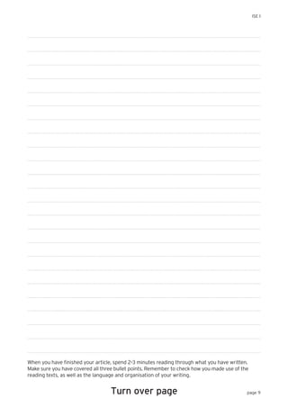 Ise i sample paper 1 (with answers) | PDF