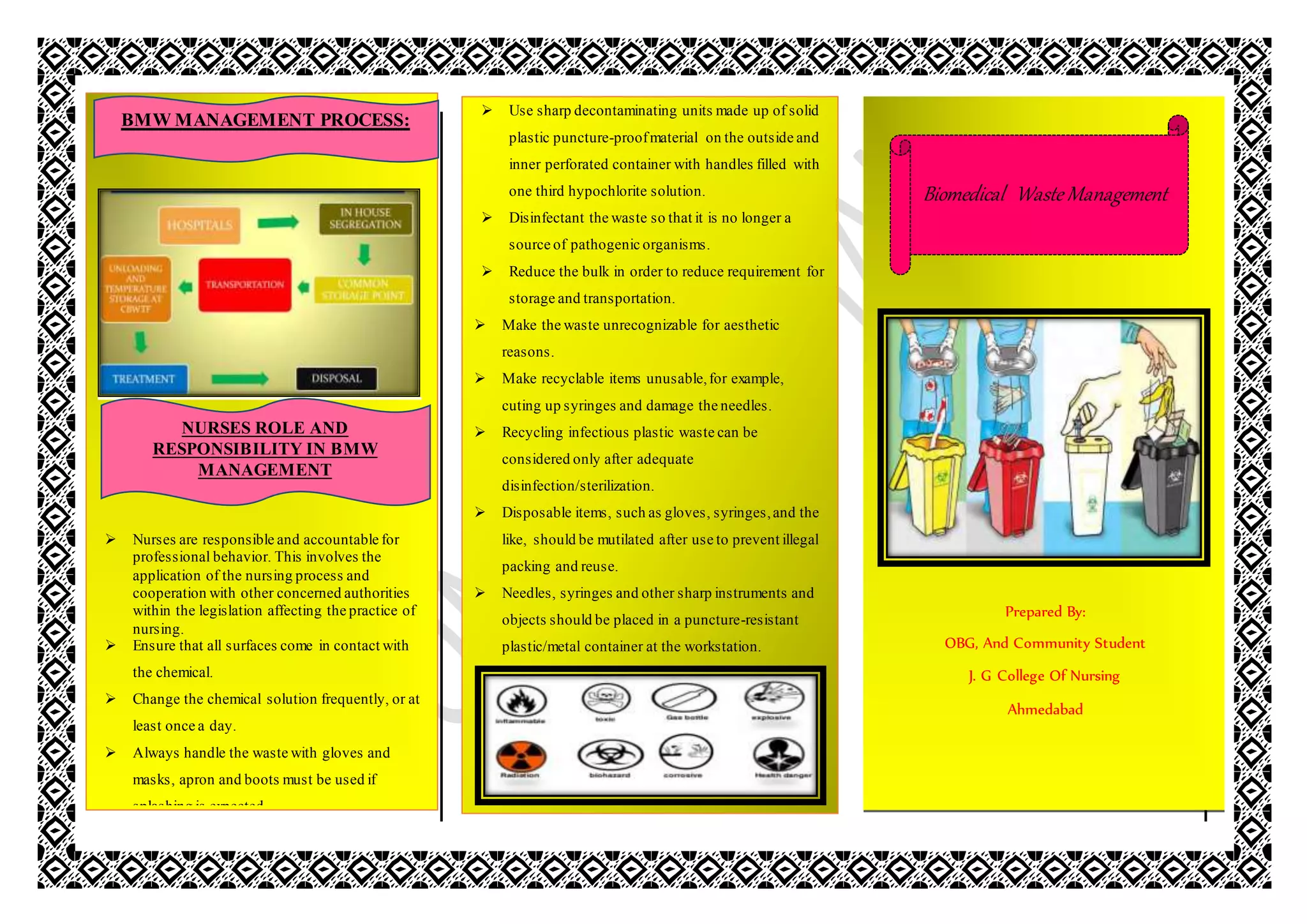 Leaflet In Service Education Program on Bio Medical Waste plan -word ...