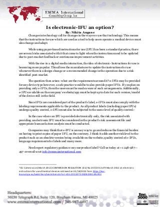 Is Electronic-IFU an Option?