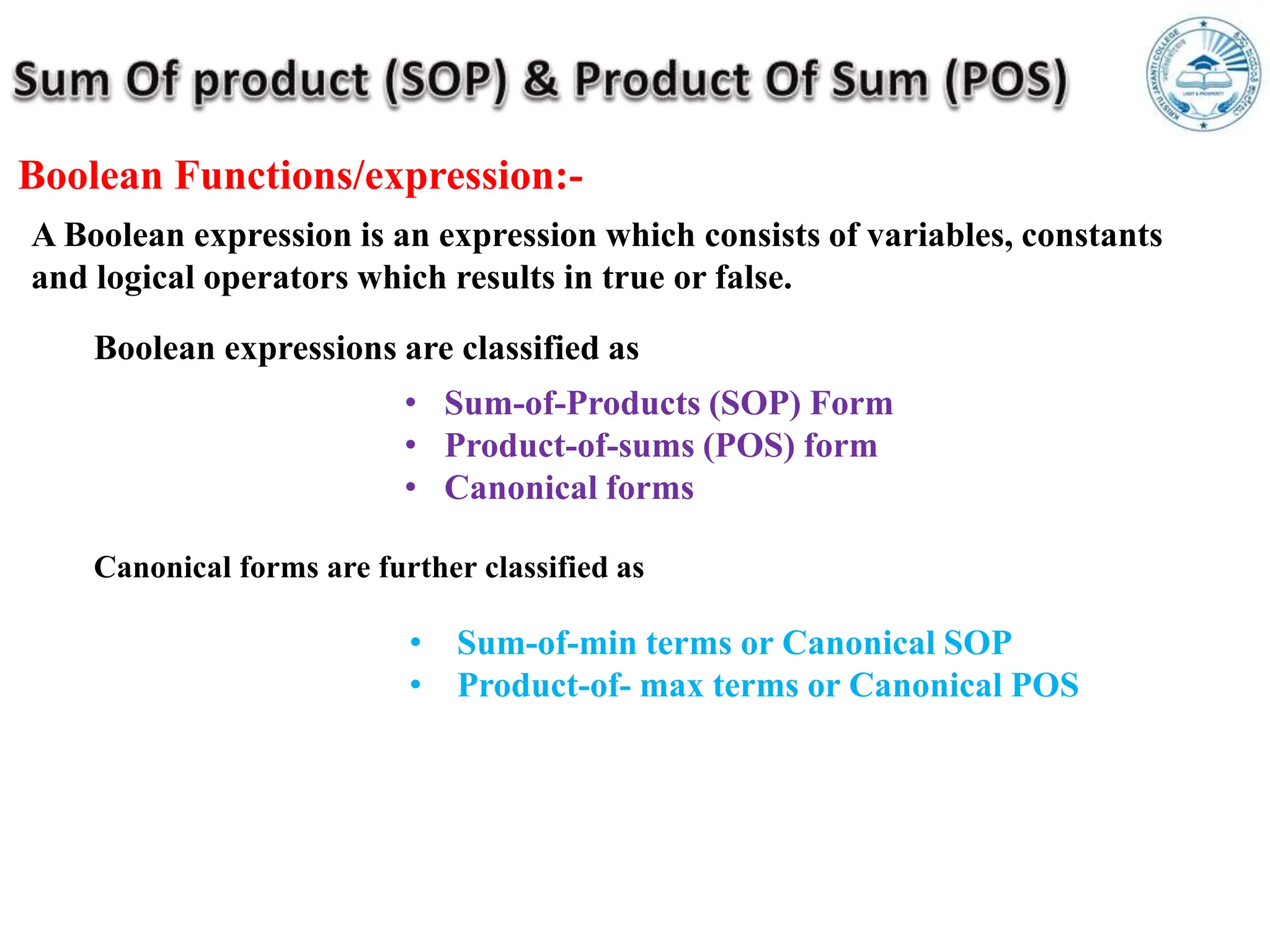I Semester Sop Pos Expressions Pptx