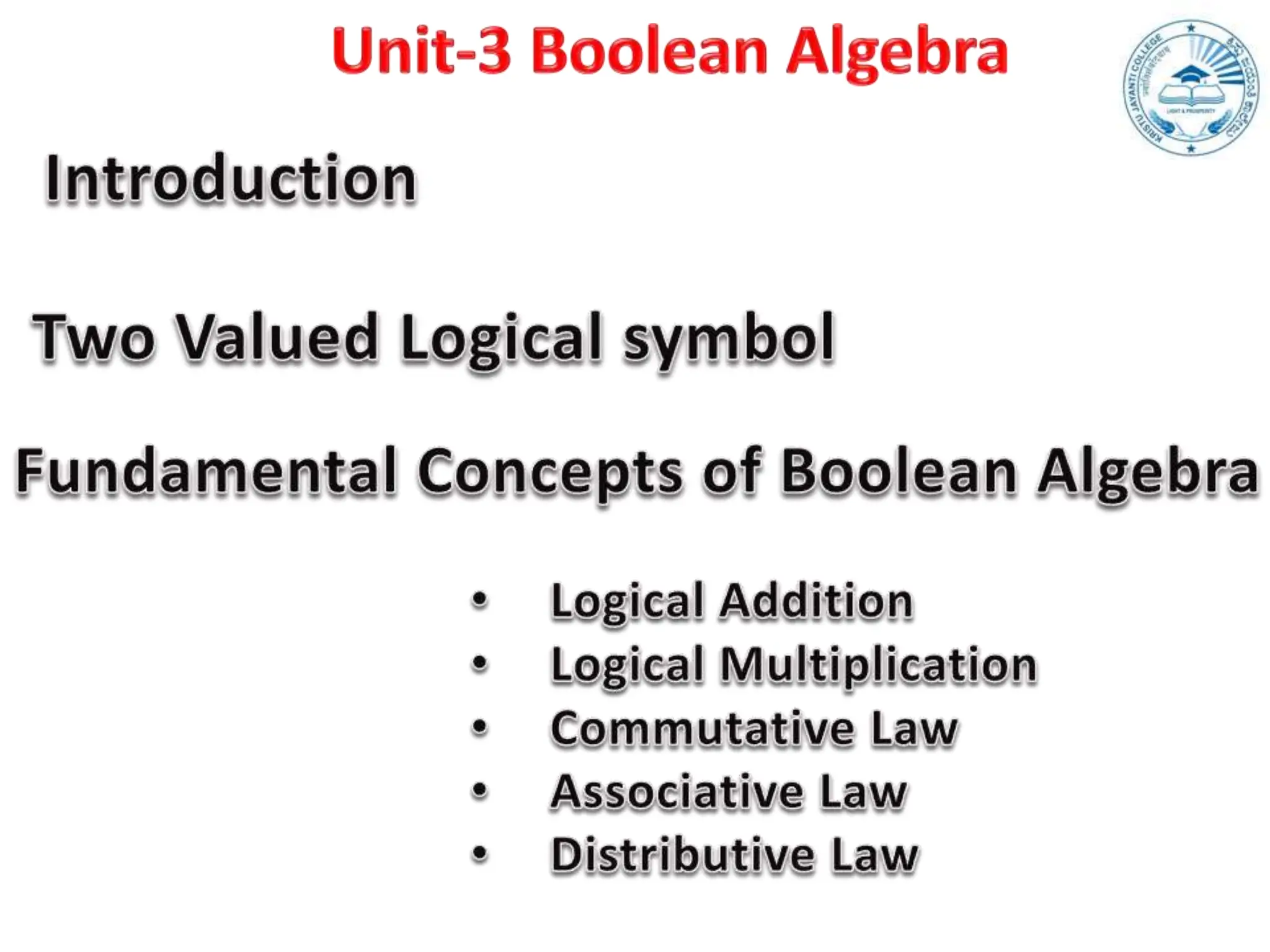 I Semester-Unit 3 Boolean Algebra.pptx