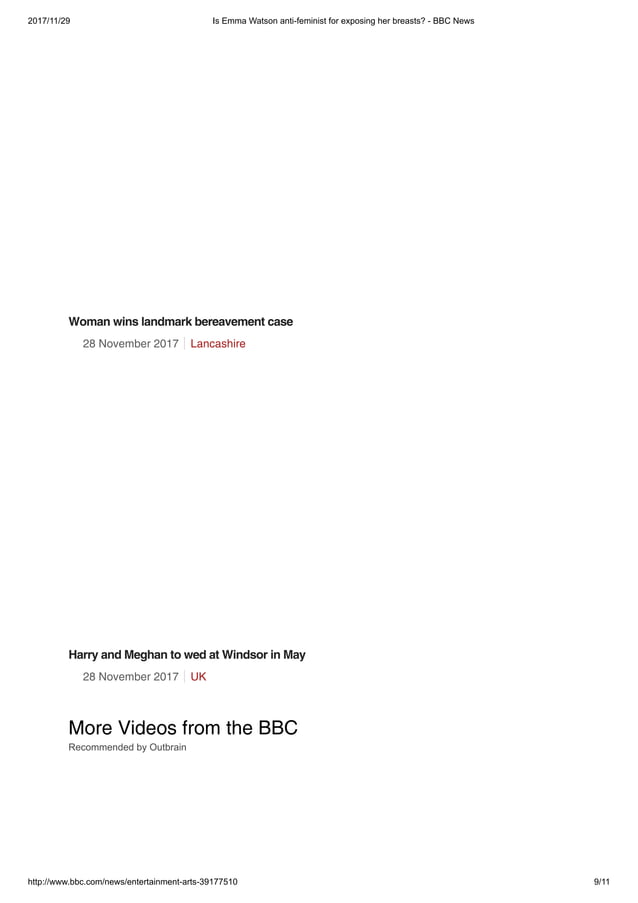 Is emma watson anti feminist for exposing her breasts - bbc news | PDF