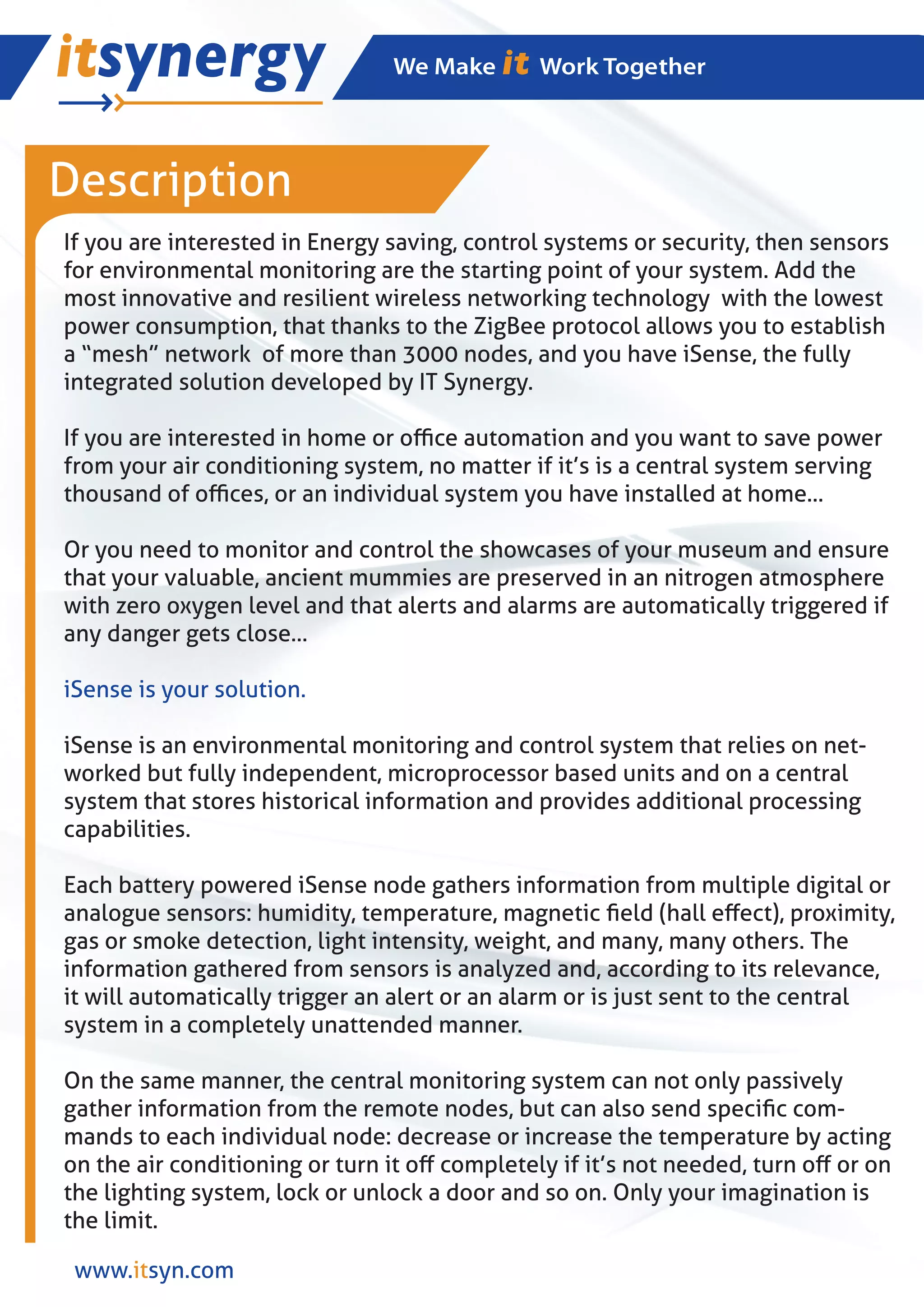 I Sense Brochure | PDF
