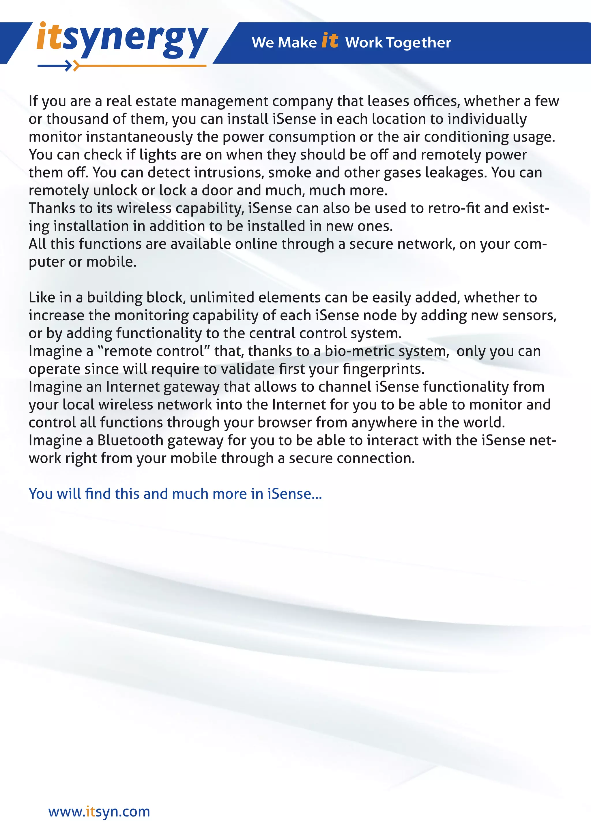 I Sense Brochure | PDF