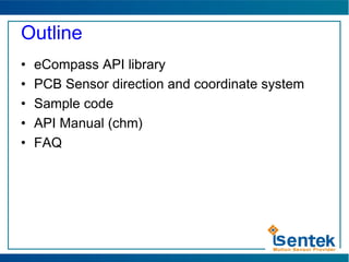 [Isentek] eCompass API Quick Start | PDF