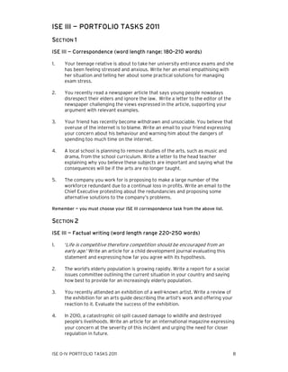 Ise portfolio tasks (ise 0 iv) 2011 | PDF | Education