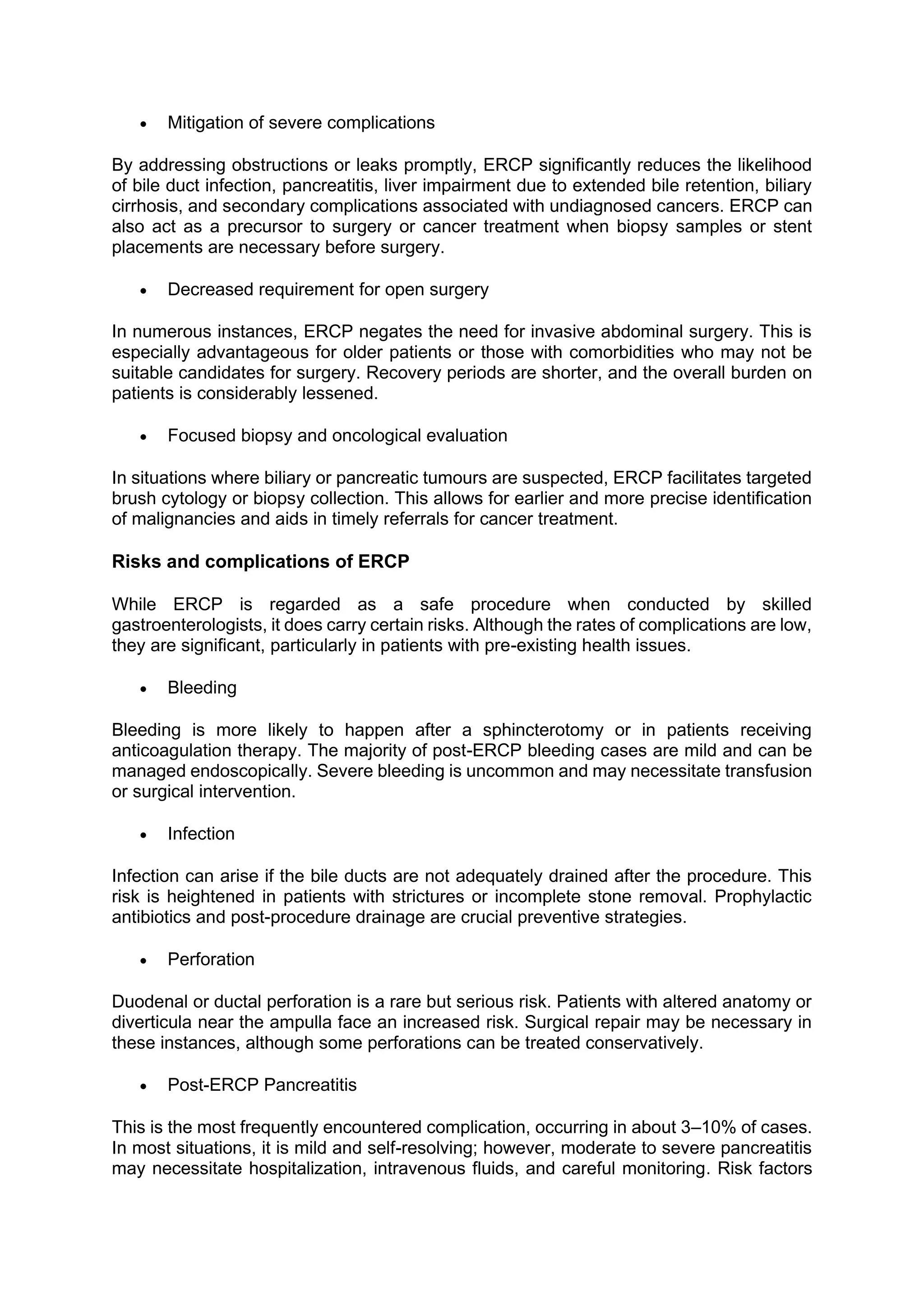 Is ERCP For You? Discussing The Benefits And Risks Involved | PDF