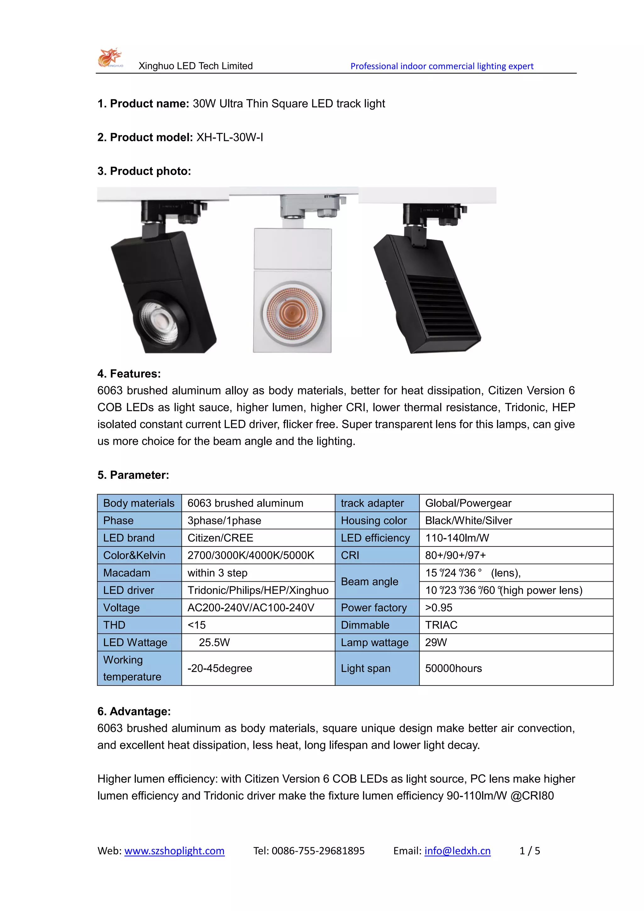 I series ultra thin square led track light | PDF