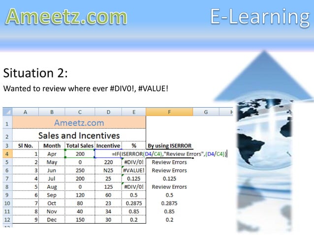 E-Learning from Ameetz (ISERROR formula) | PPT