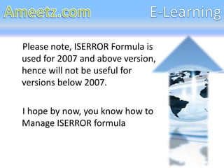 E-Learning from Ameetz (ISERROR formula) | PPT