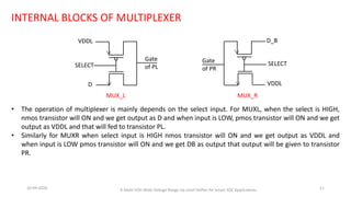 A Multi VDD Wide Voltage Range Up Level Shifter For Smart SoC Applications | PPTX