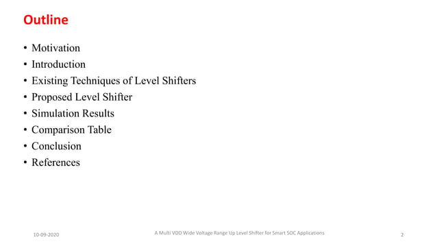 A Multi VDD Wide Voltage Range Up Level Shifter For Smart SoC ...