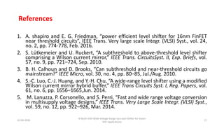 A Multi VDD Wide Voltage Range Up Level Shifter For Smart SoC Applications | PPTX