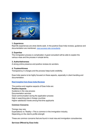 Esse India Reviews 2026: Comprehensive Guide to Immigration Success ...