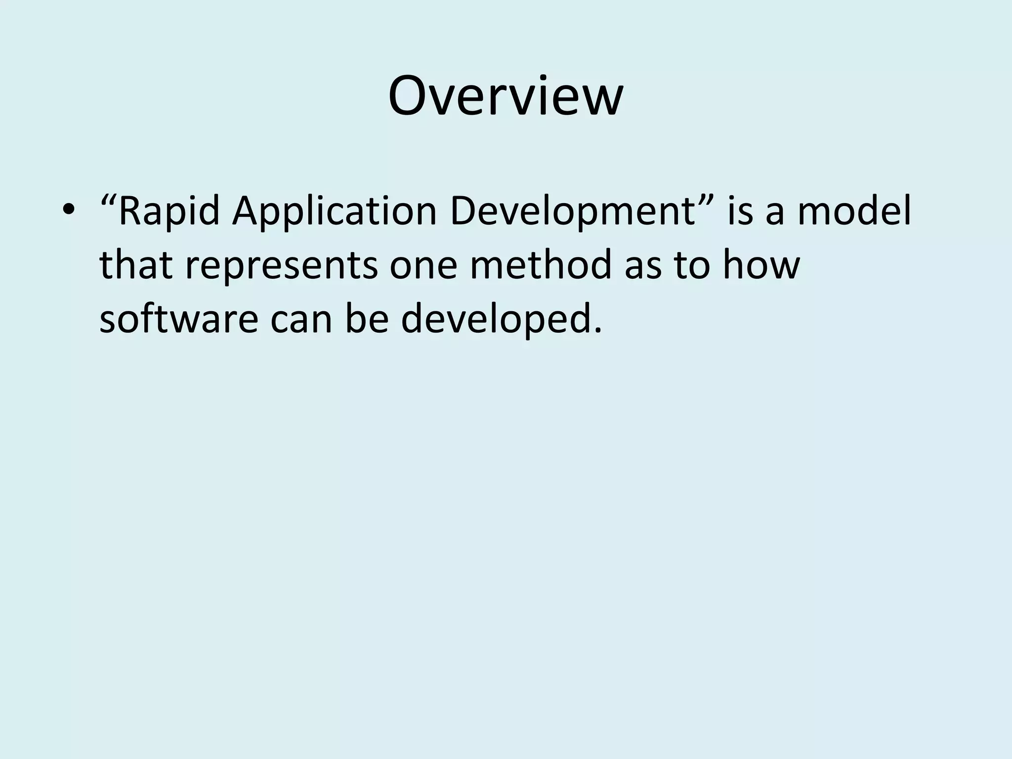 Rapid Application Development Model | PPTX