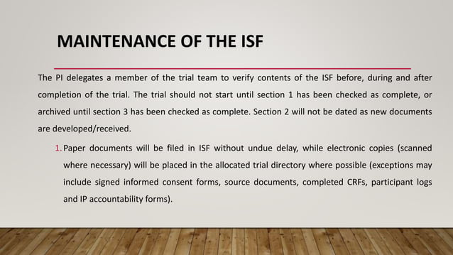 Investigator Site File (ISF) / Trial Master file in trial (TMF) | PPTX ...