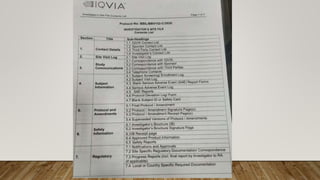 Investigator Site File (ISF) / Trial Master file in trial (TMF) | PPTX