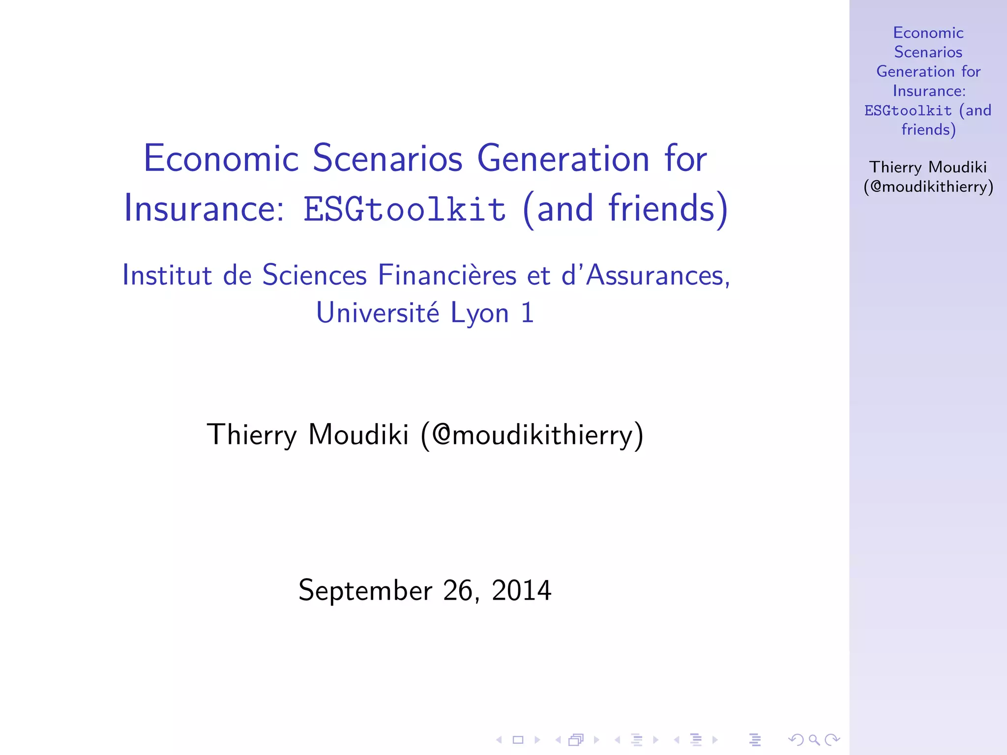 Economic Scenarios Generators in R with ESGtoolkit | PPT