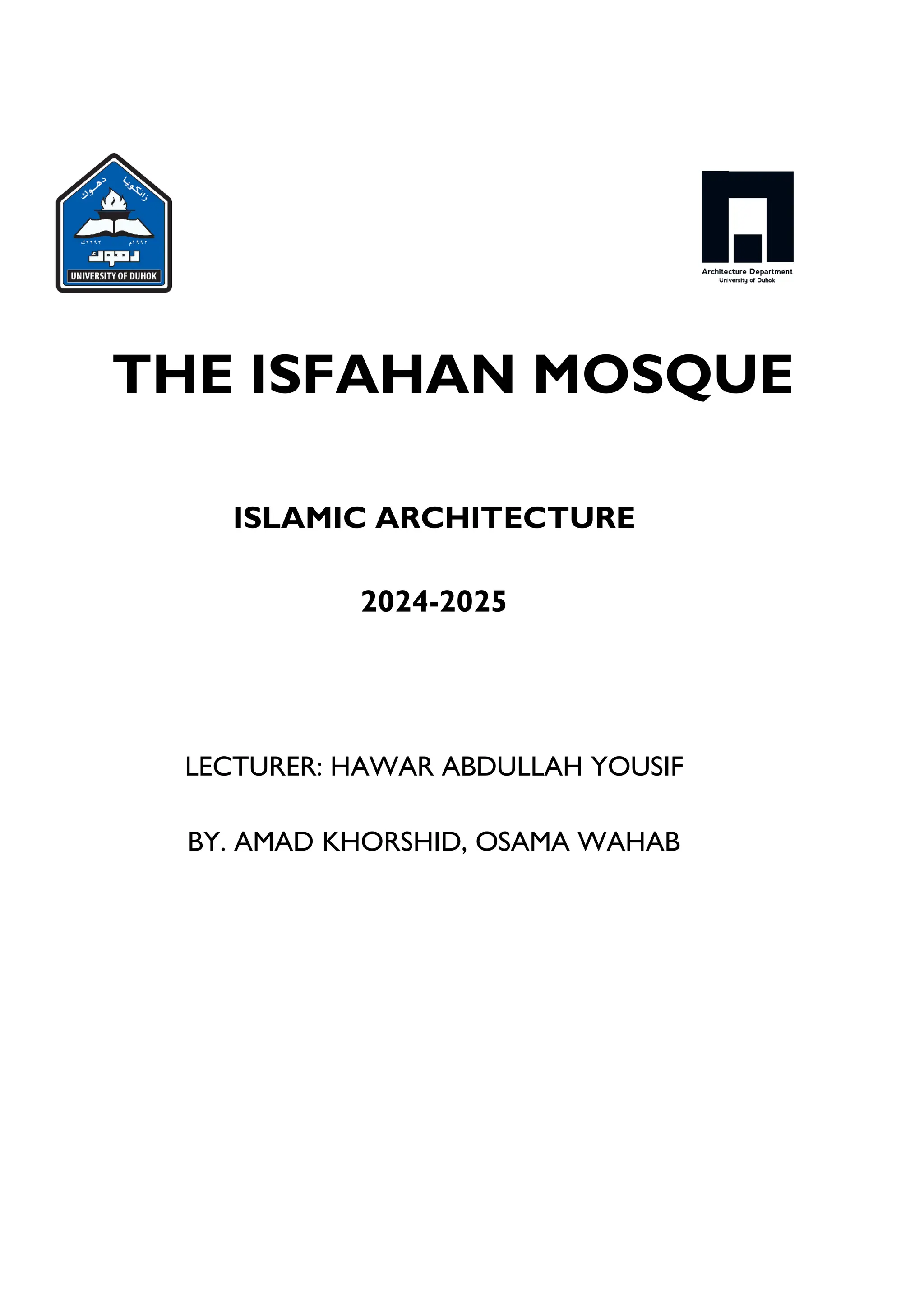 Shah (Al-Imam) Mosque in Isfahan Architecture | PDF