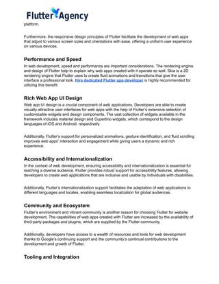 Is Flutter Good for Web Development? | Flutter Agency | PDF