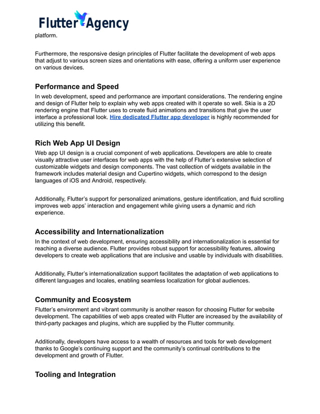 Is Flutter Good for Web Development? | Flutter Agency | PDF