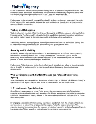 Is Flutter Good for Web Development? | Flutter Agency | PDF