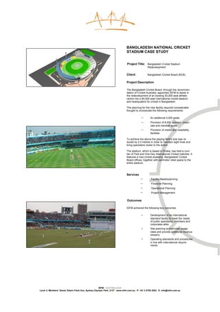 Bangladesh National Cricket Stadium Redevelopment | PDF