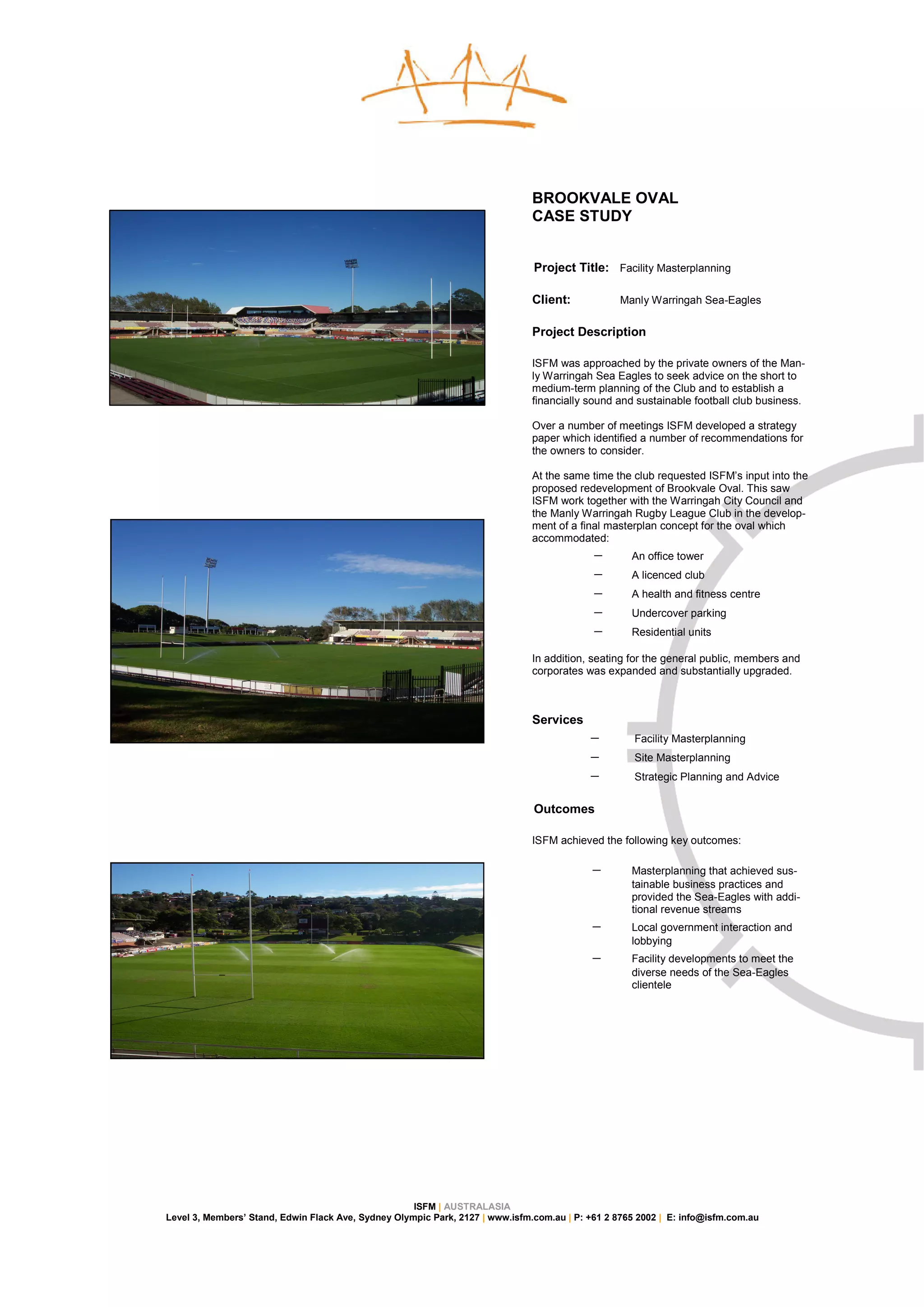 Brookvale Oval Facility Masterplan | PDF | Rugby League | Rugby