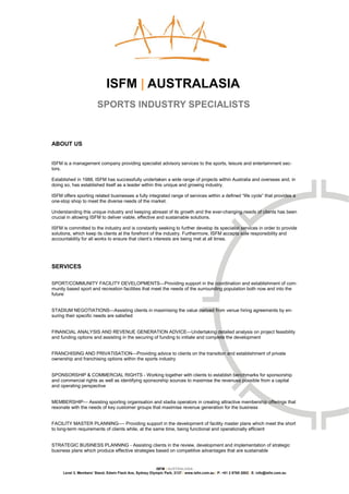 ISFM Company Profile | PDF