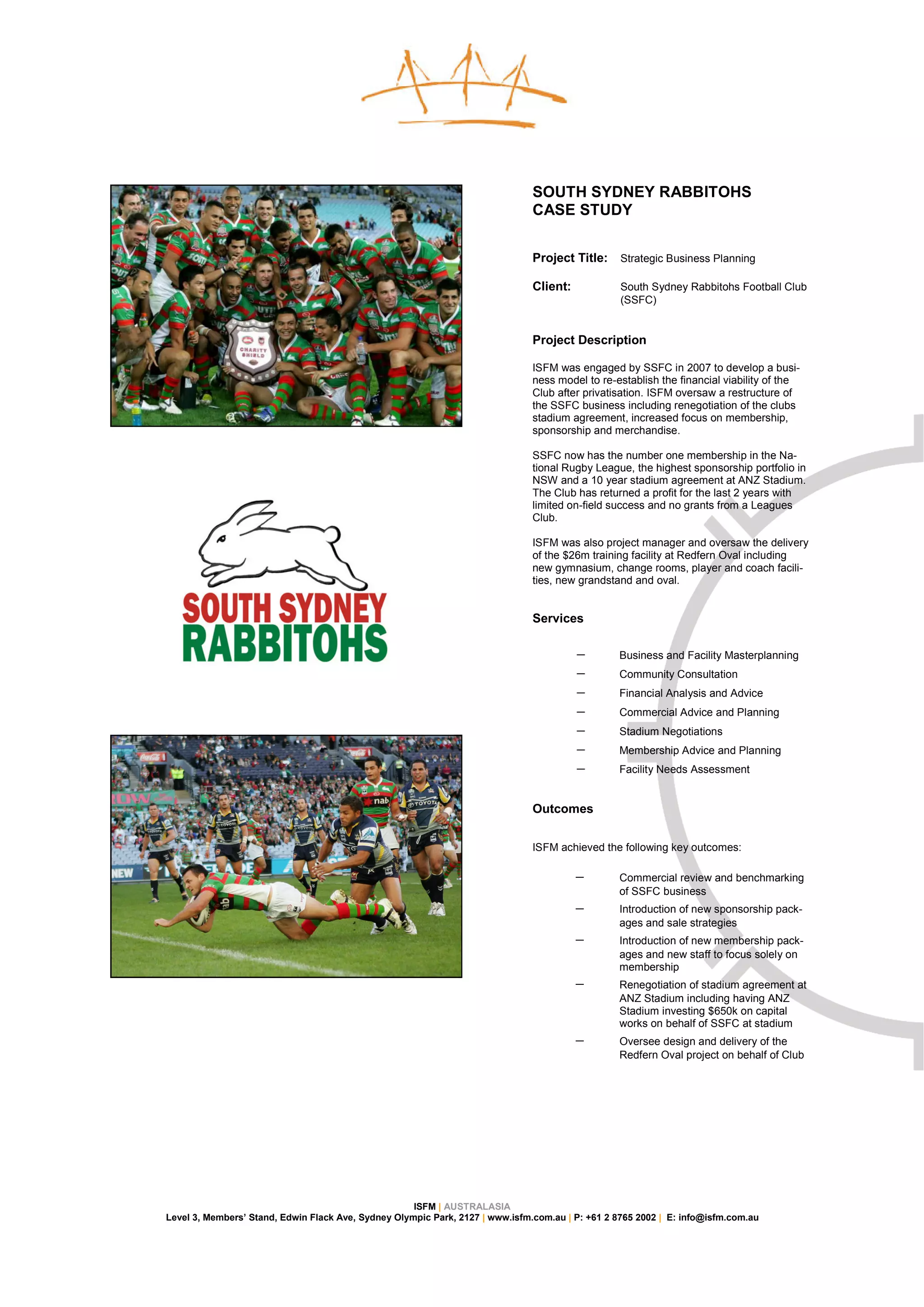 South Sydney Rabbitohs Business Planning | PDF