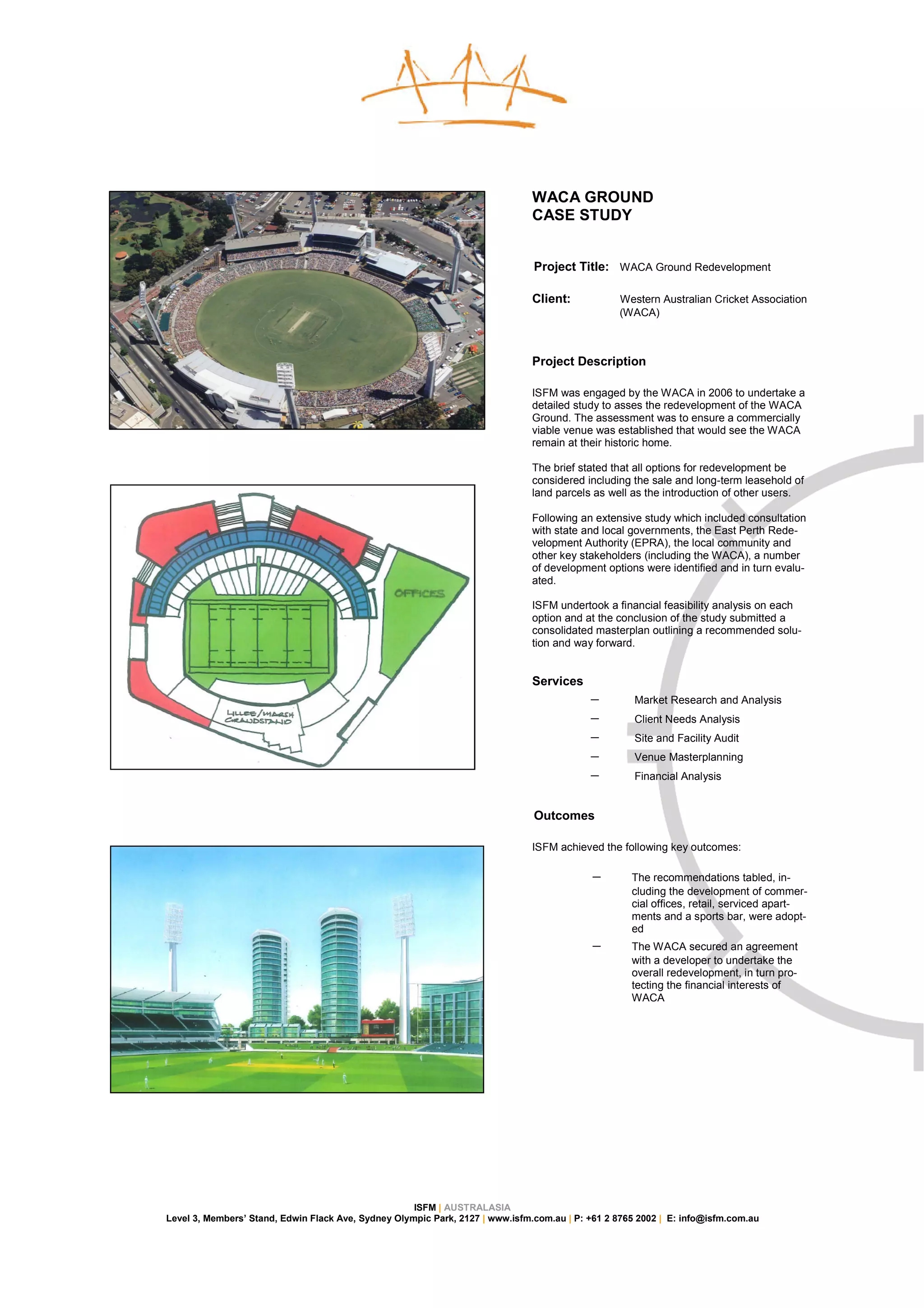 WACA Ground Redevelopment | PDF | Business Accounting & Finance | Business