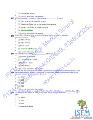 Isfm derivatives mock test | PDF