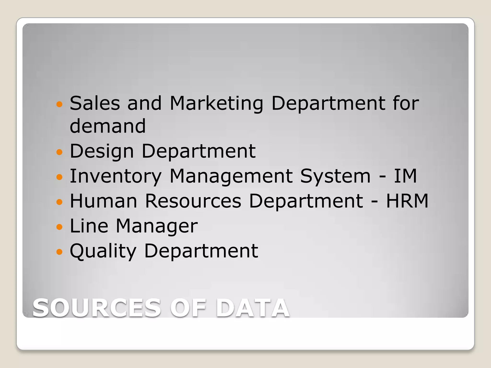 Information system for production management | PPTX