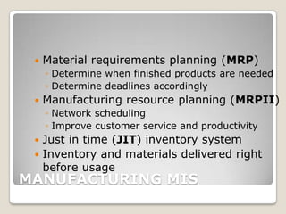 Information system for production management | PPTX