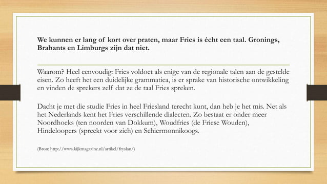 Is fries een dialect of een taal | PPTX