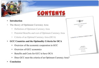 Is gcc an optimum currency area | PPTX