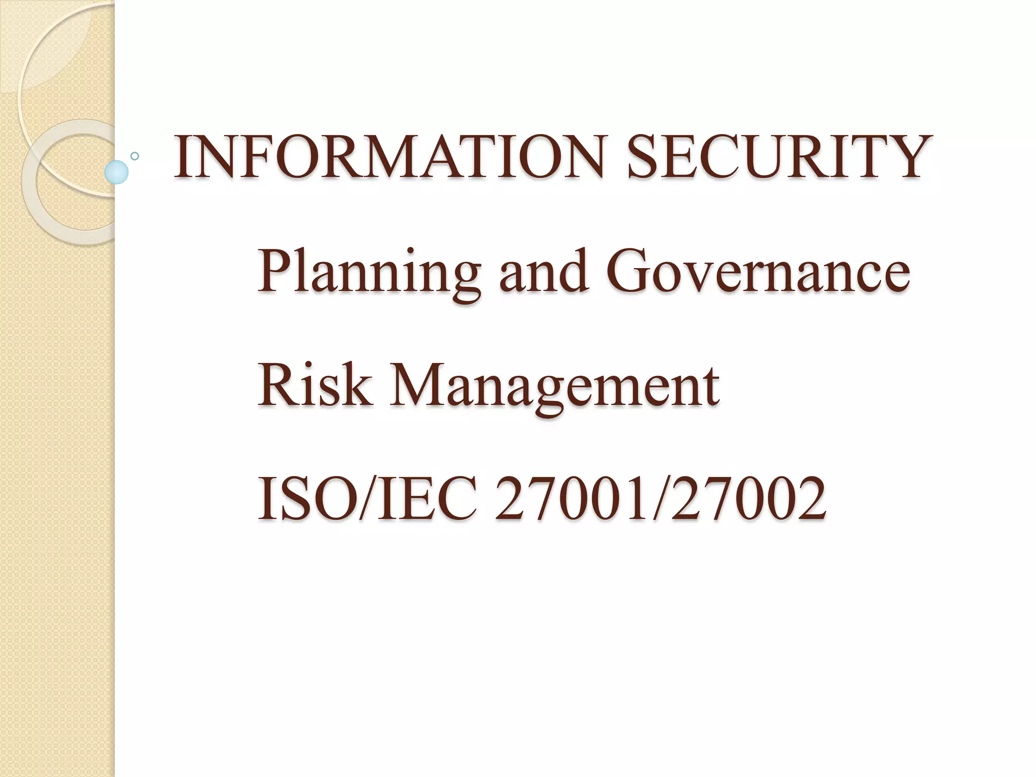 Information Security Governance | PPTX