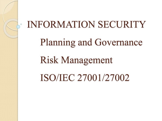 Information Security Governance | PPTX