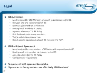 ETSI ISG Industry Specification Group presentation | PPT