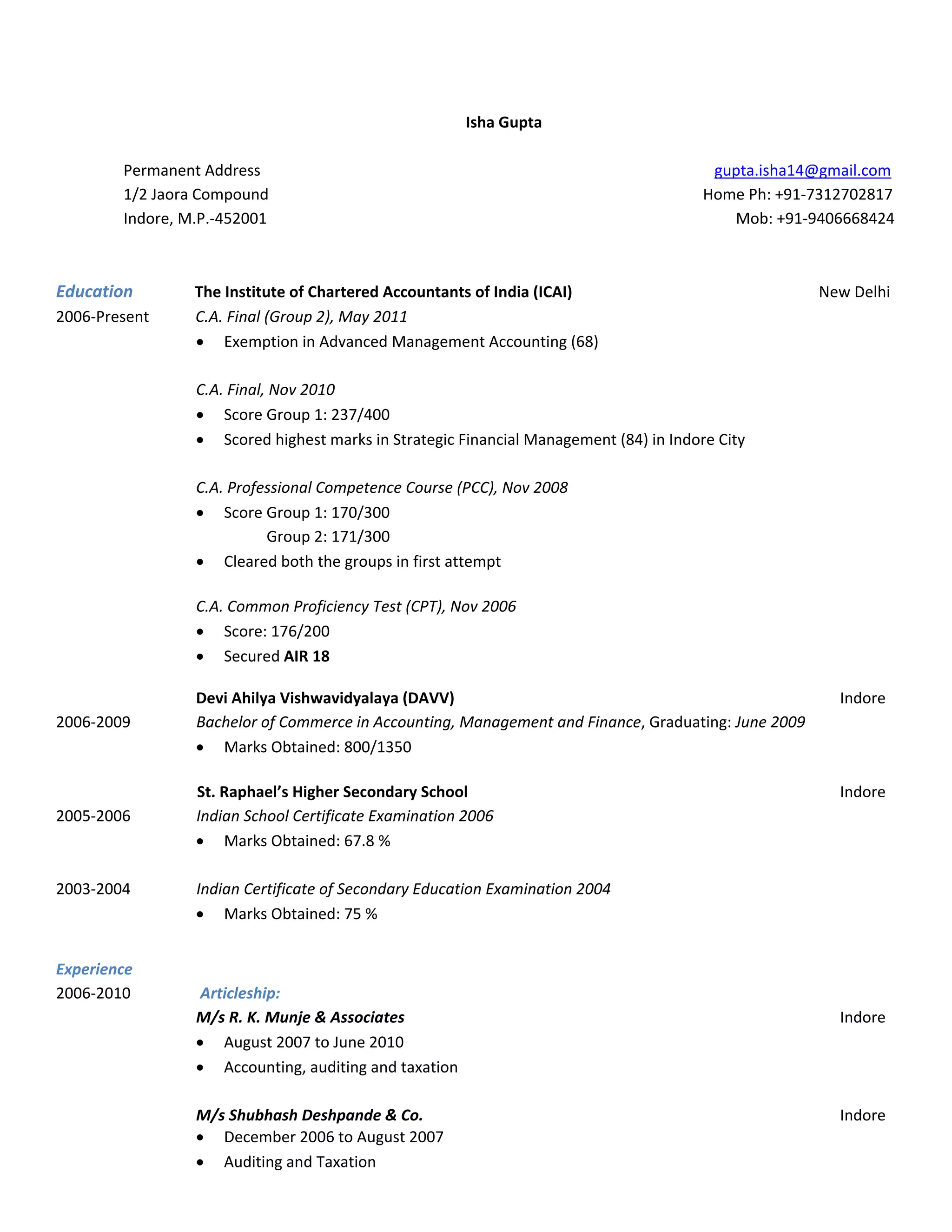 Resume-Isha Gupta | PDF