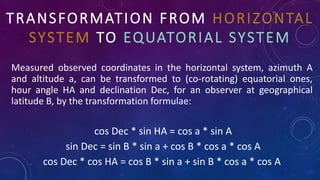 Astronomical Coordinate System | PPTX
