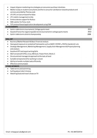 Ishan goyal cv | DOCX