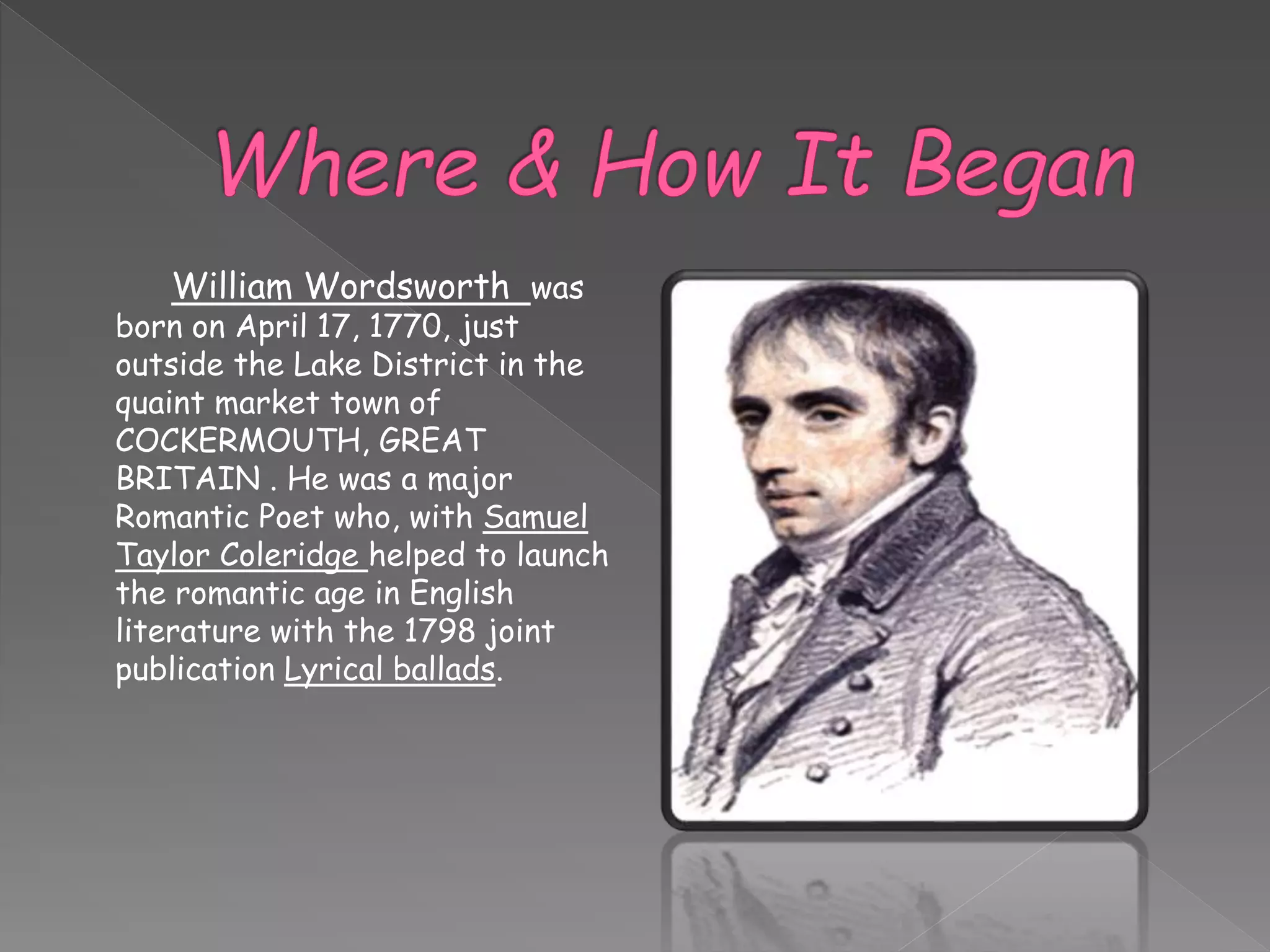Famous Poets- William Wordsworth | PPTX | Poetry | Books and Literature