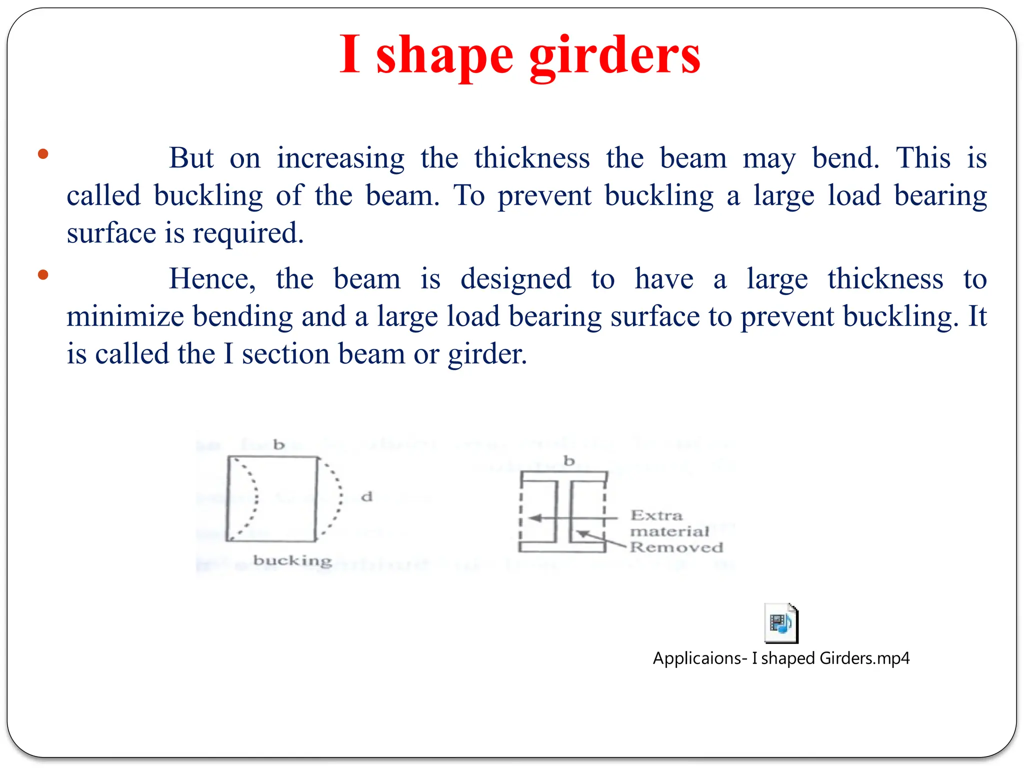 I shaped girders - Applications - Advantages | PPTX