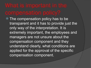 compensation concept and policies base and supplemetry | PPT