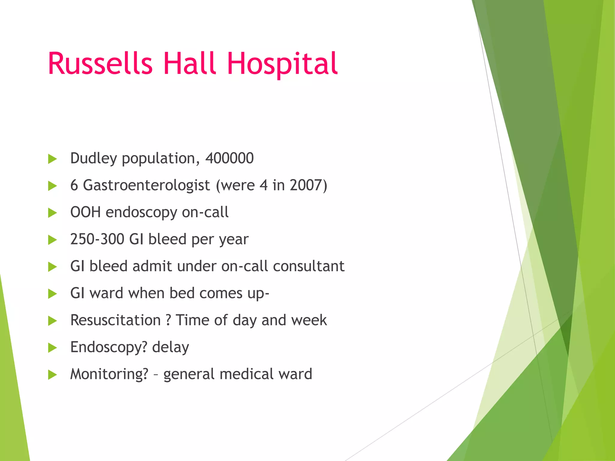 Prof Sauid Ishaq - acute upper GI bleed service Dudley | PDF