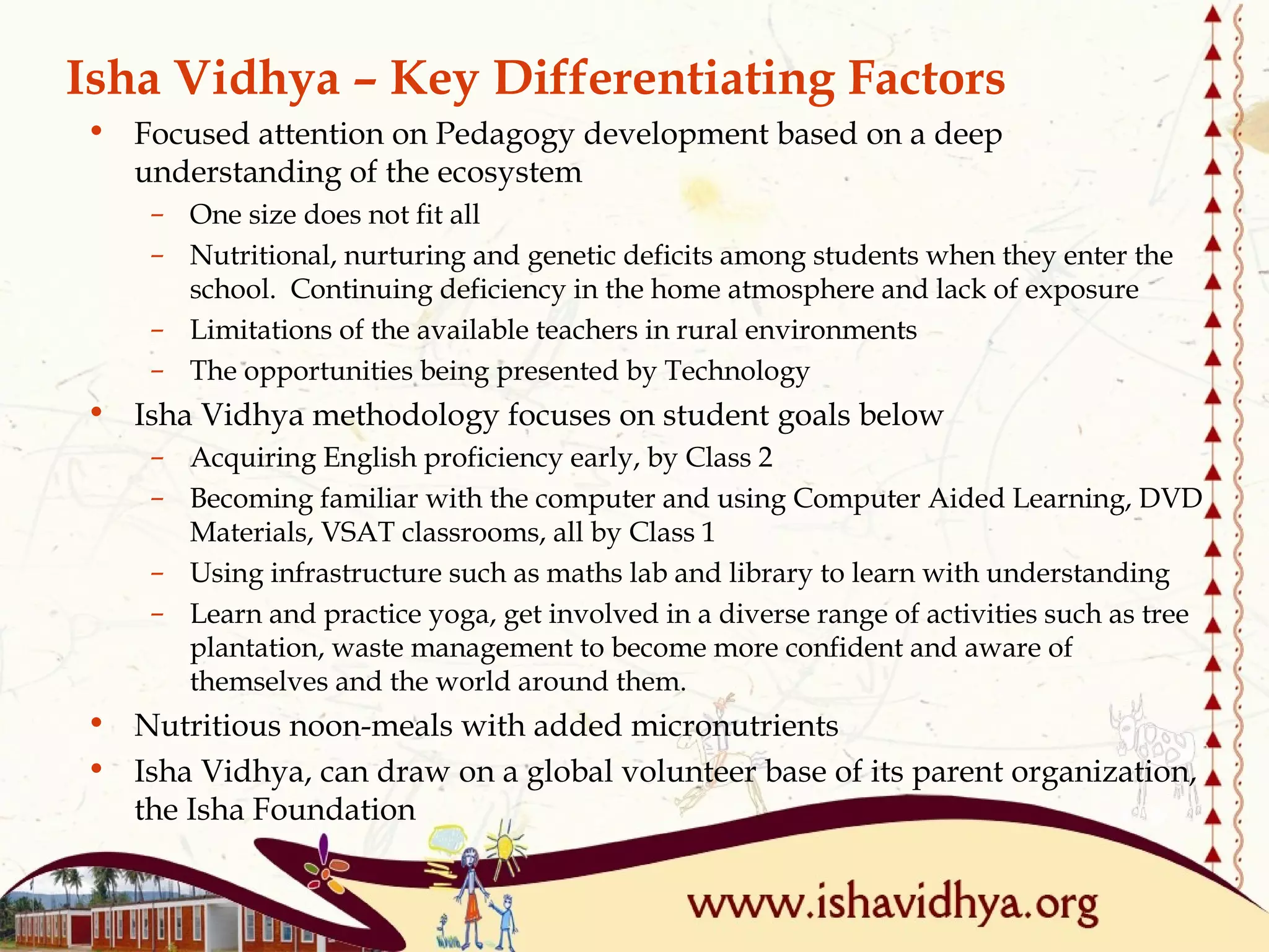 Isha vidhya educating rural india | PPT | Education industry | Industries